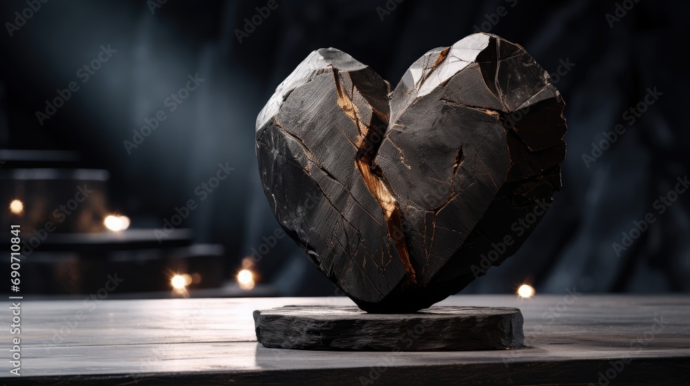 heart of stone, a symbol of unyielding emotion. Perfect for conveying ...