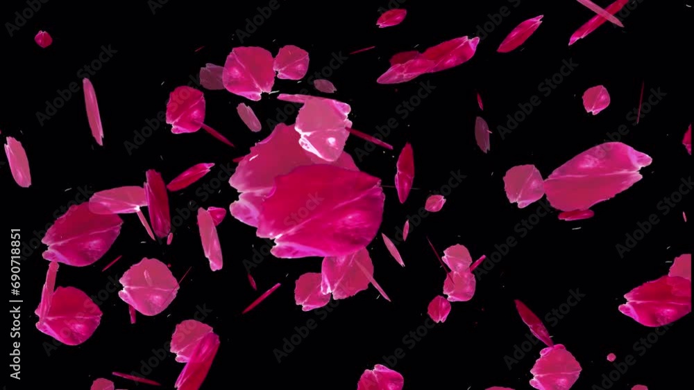 4K Sakura petals falling with alpha channel for overlays , Also good ...