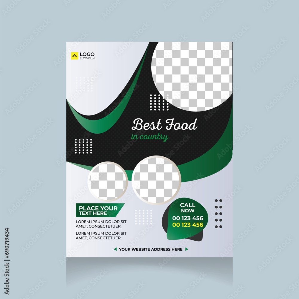 Food Flyer Design Template set collection. cooking, cafe and restaurant ...
