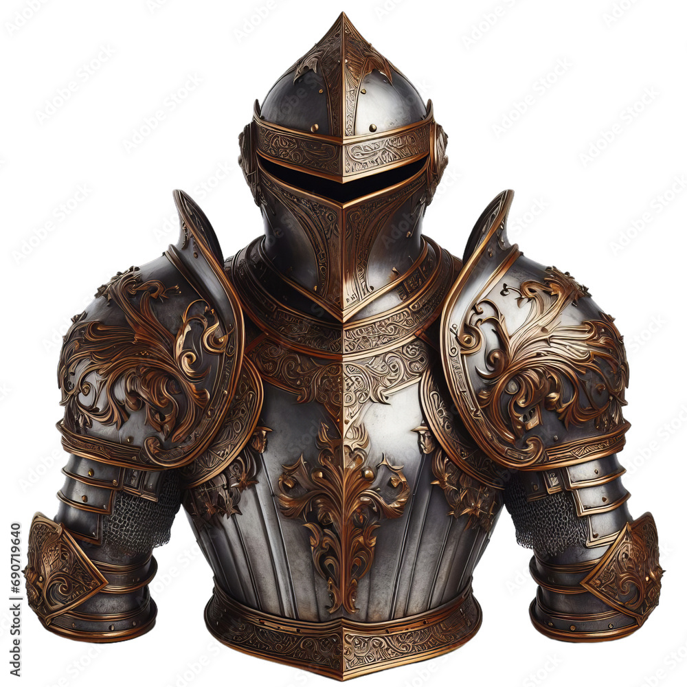 Medieval armor on transparent or white background, png Stock ...