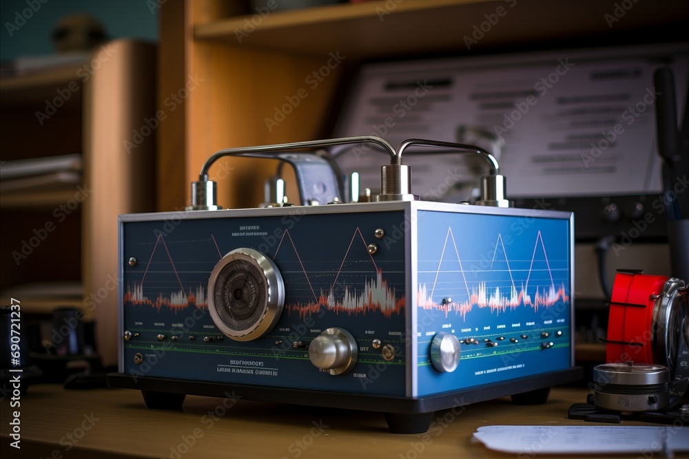 Seismograph recording ground vibrations during an earthquake ...
