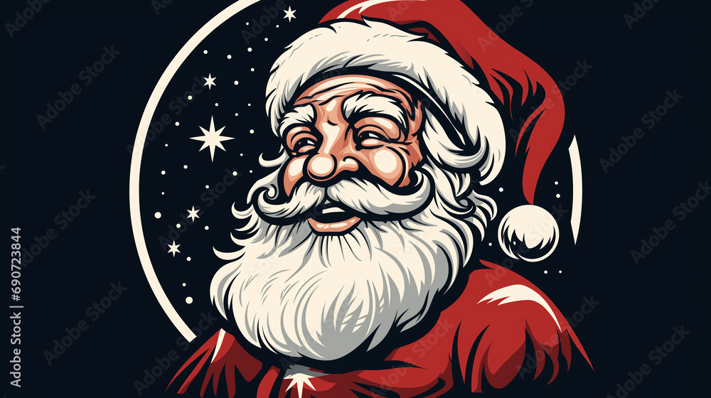 Santa's head, santa's logo, Merry Christmas, XMAS, happy new year ...