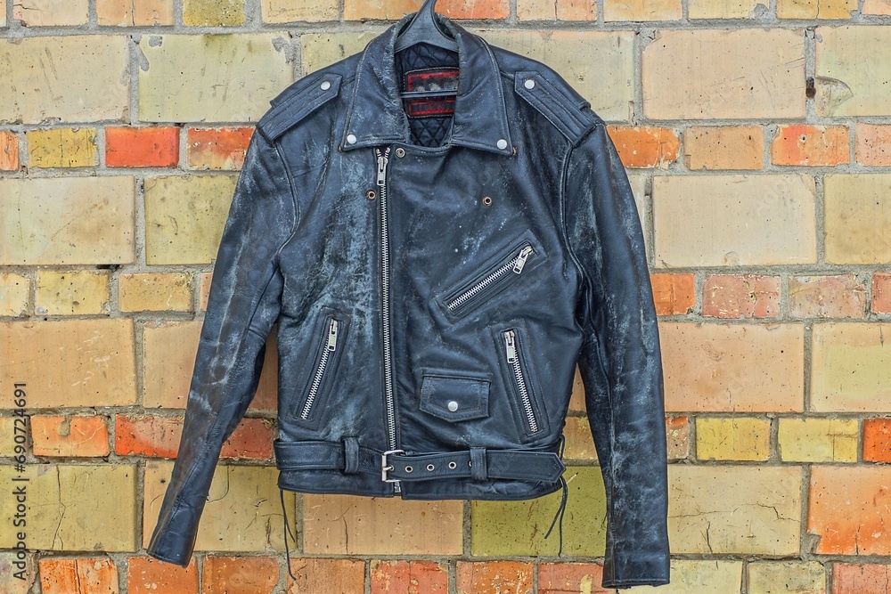 leather with white mold fashionable stylish black classic biker jacket ...