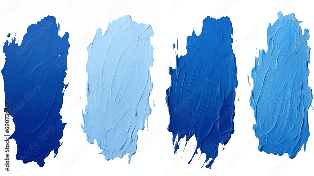 Array of Brush Strokes in Various Shades of Blue Painted in a Grid ...
