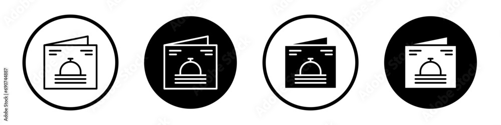 Restaurant card icon set. meal food menu vector symbol in black filled ...