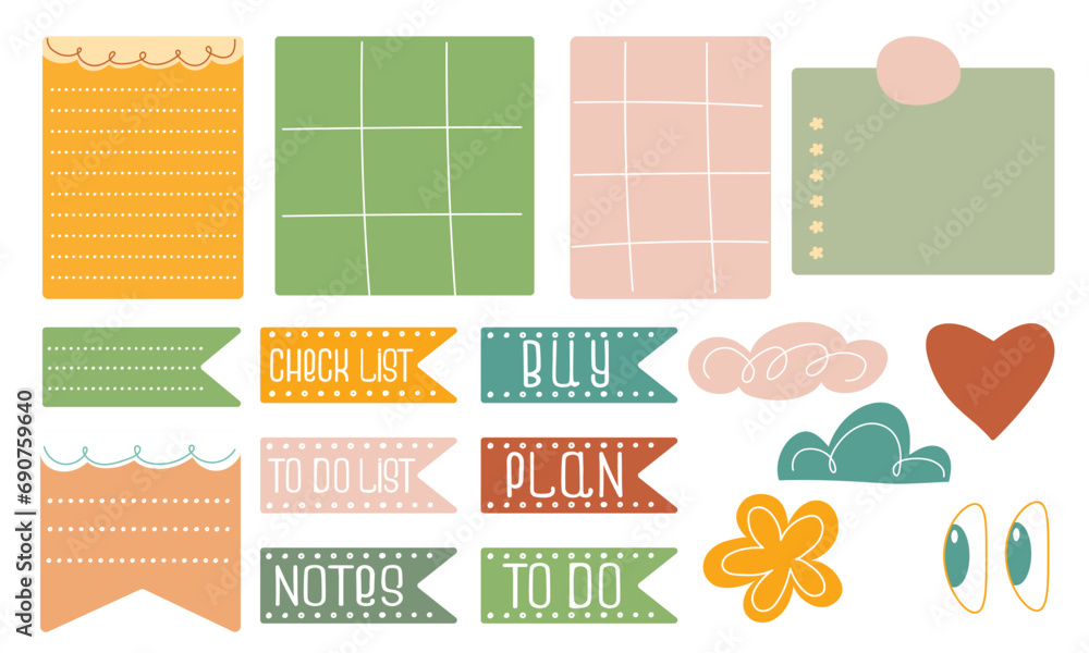 Stickers, decals, paper notes for notes and planners, lettering for ...