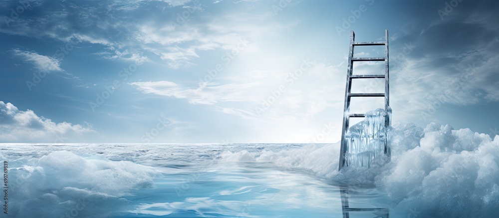 Plagát The feast of the baptism of Jesus Ladder and baptismal ice hole ...