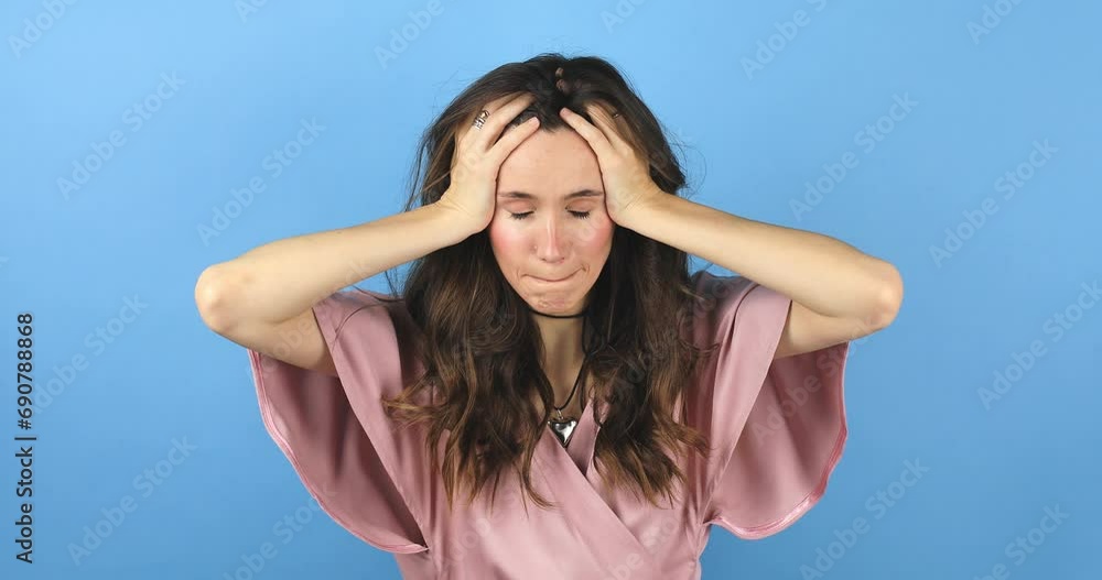Portrait of unpleasantly surprised and shocked girl standing isolated ...