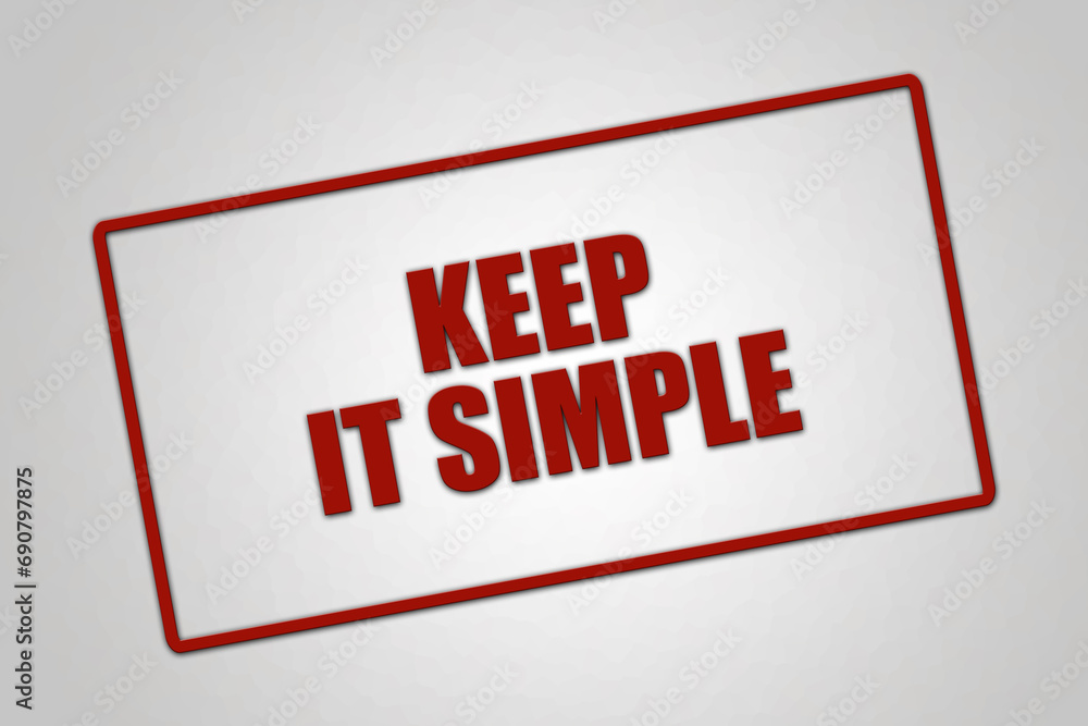 Keep it simple. A red stamp illustration isolated on light grey ...
