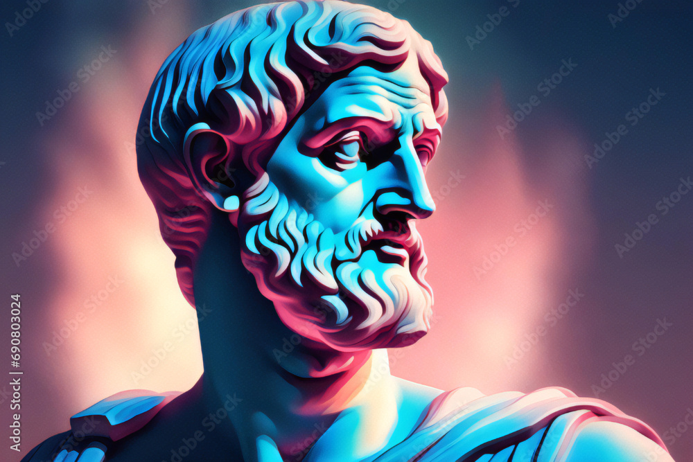 Bust of Aristotle, philosopher of Ancient Greece. The Greek philosopher ...