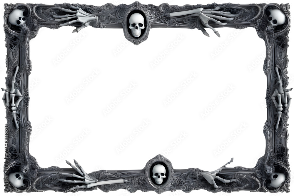 Skull 3D border frame PNG transparent background Stock Illustration ...