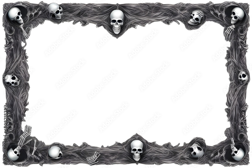 Skull 3D border frame PNG transparent background Stock Illustration ...