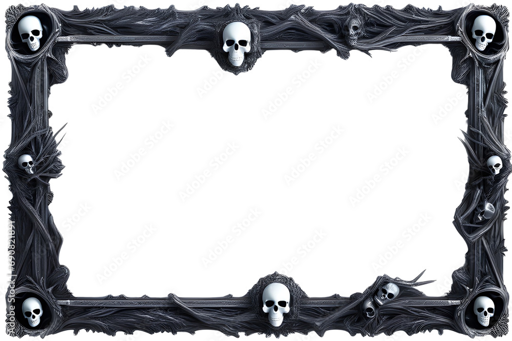 Skull 3D border frame PNG transparent background Stock Illustration ...