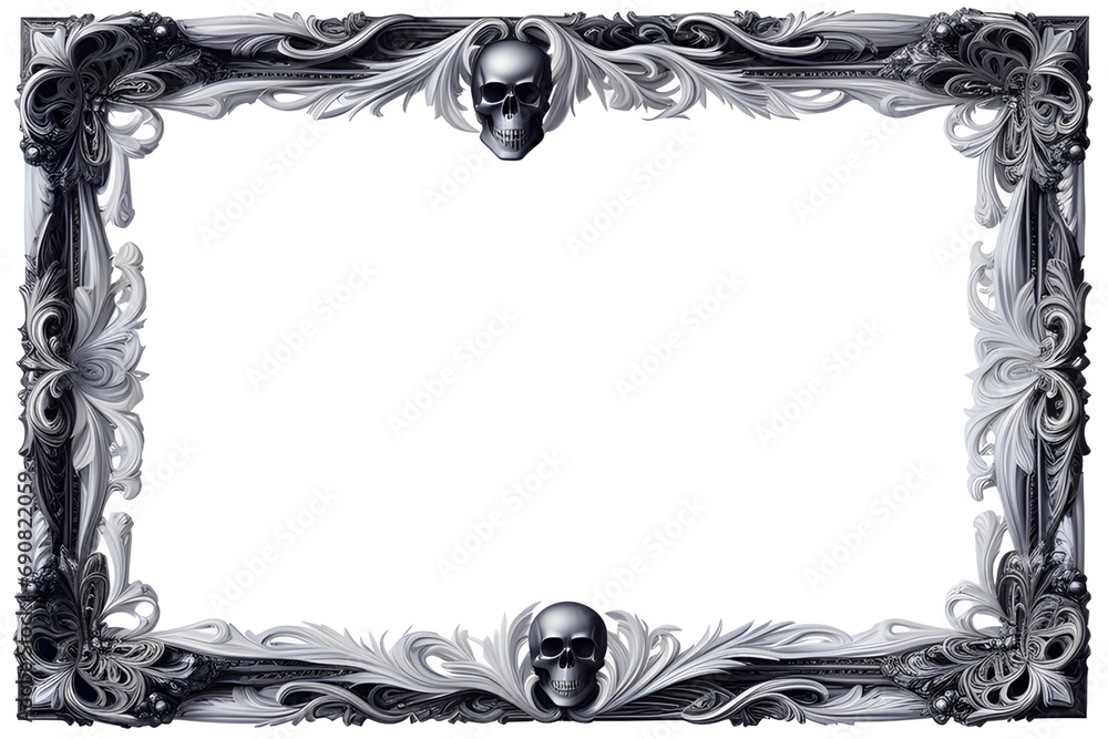 Skull 3D border frame PNG transparent background Stock Illustration ...