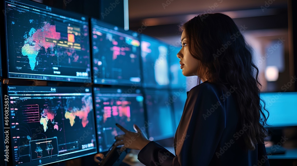 A female data scientist developing a machine learning model using AI ... A female data scientist developing a machine learning model using AI ...