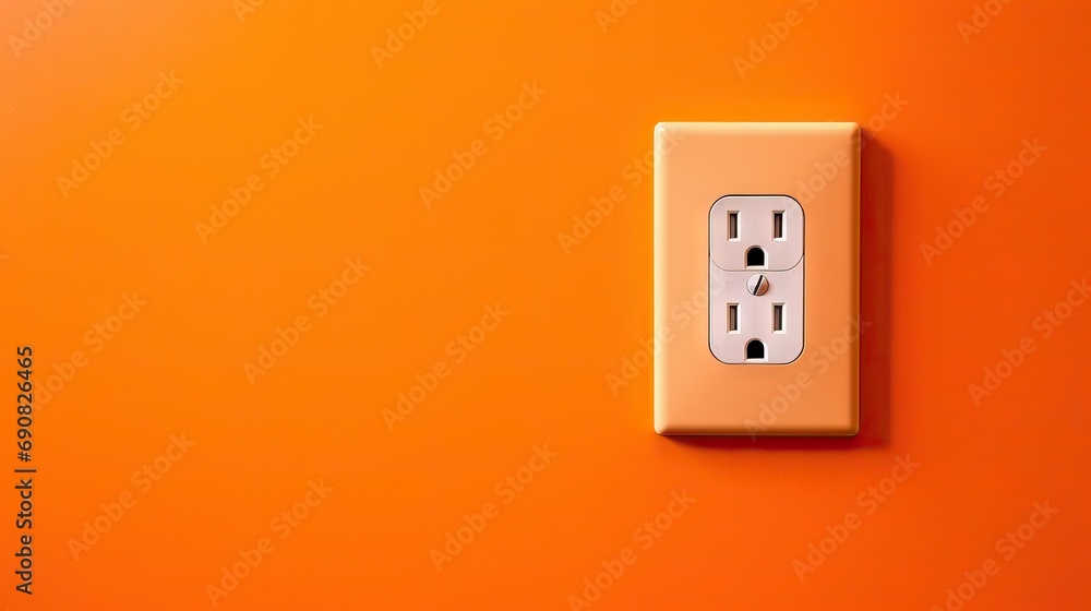 an electrical outlet exhibiting pareidolia, resembling a sad or shocked ...