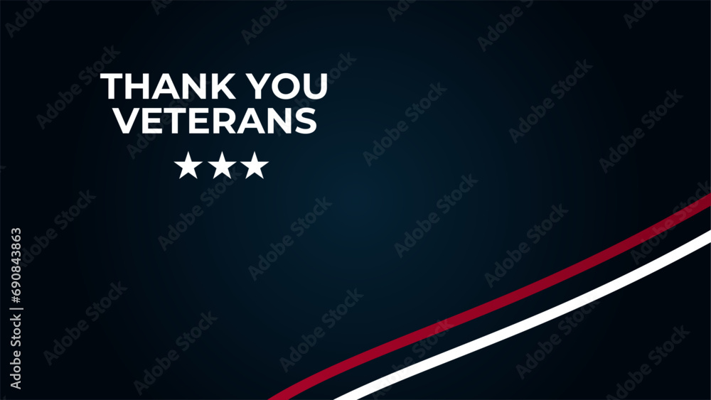 Happy veterans day banner. Waving american flag. USA Veterans Day ...