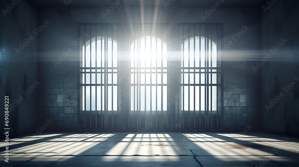Ethereal Shadow 3D Journey through Stark Interior of a Dark Prison Cell ...