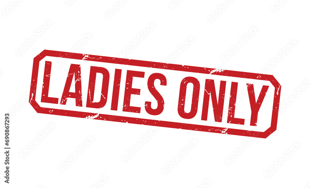 Ladies Only stamp red rubber stamp on white background. Ladies Only ...