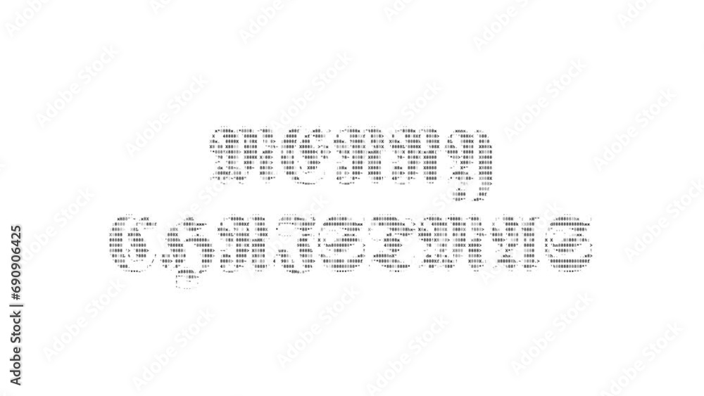 Merry christmas ascii word animation loop on black background. Ascii ...