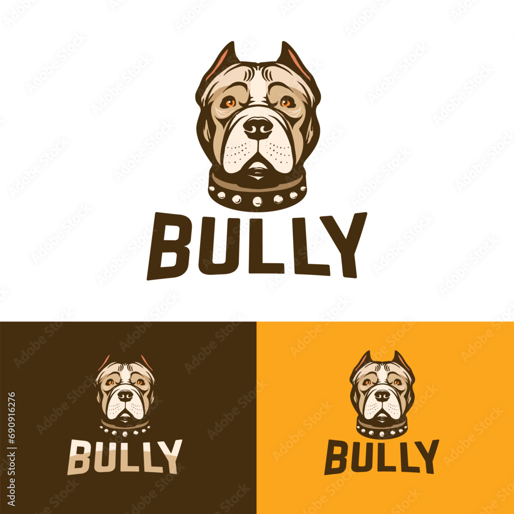 American Pitbull terrier face logo, Bully symbol with some background ...