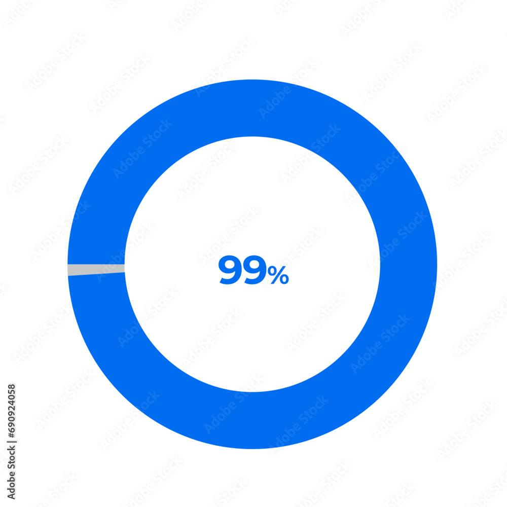 99 percent pie chart outline stroke vector illustration eps Stock Vector | Adobe Stock