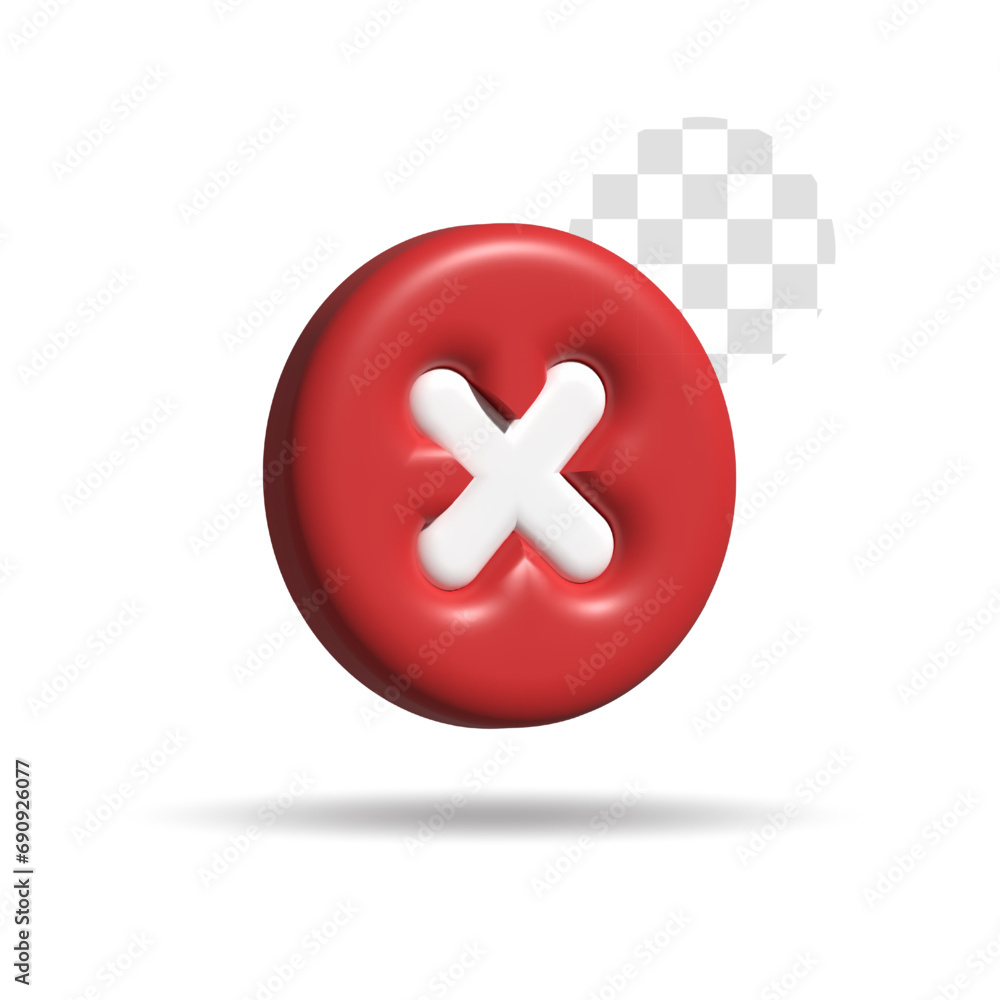 cancel X 3d icon vector editable template isolated design Stock Vector ...