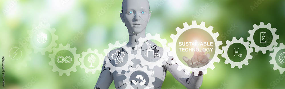 Sustainable technology concept. Renewable energy sources, efficient ...