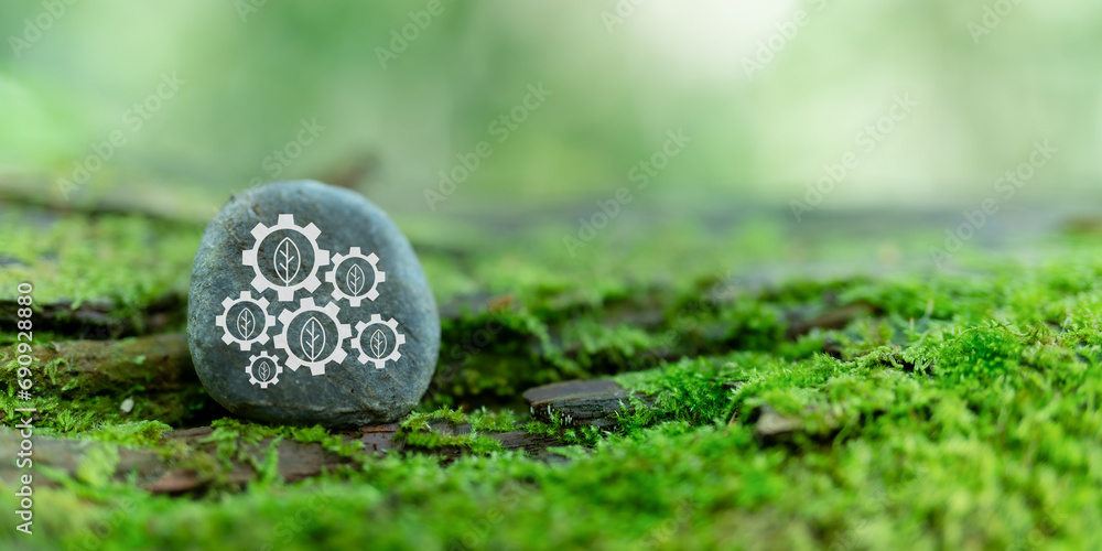 Sustainable technology concept. Renewable energy sources, efficient ...