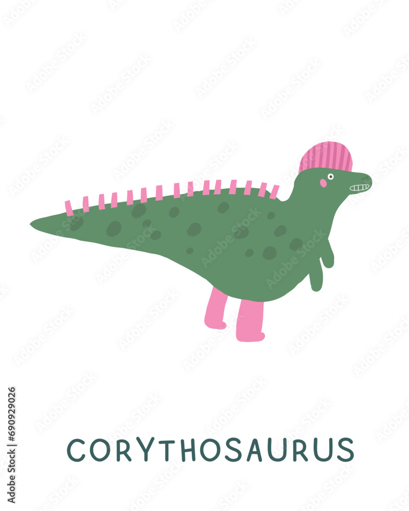 Jurassic period dinosaur flashcard. Learning English words for kids ...