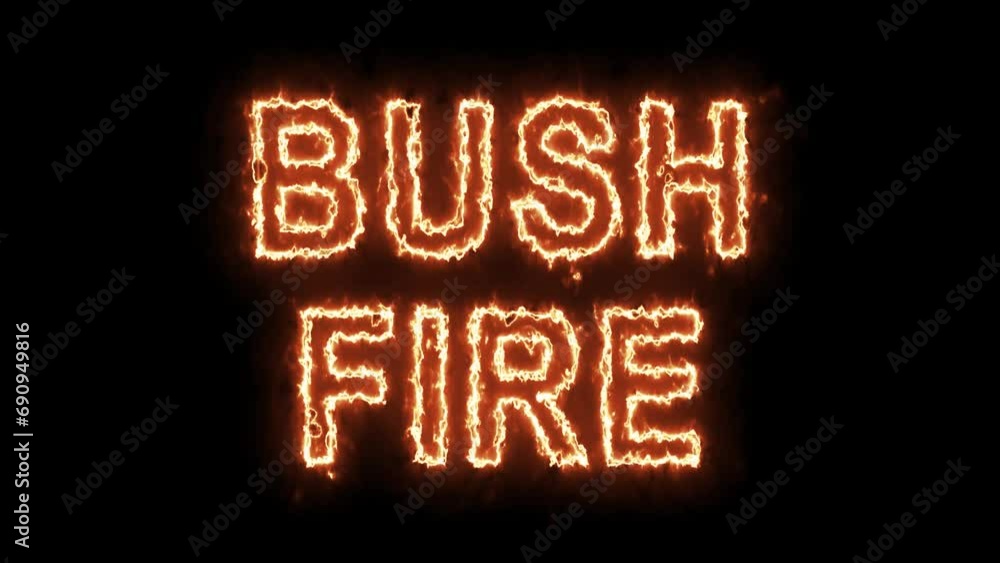 4K DCI Flaming Real Fire Text Torch Ignited Burning. Real Flames ...