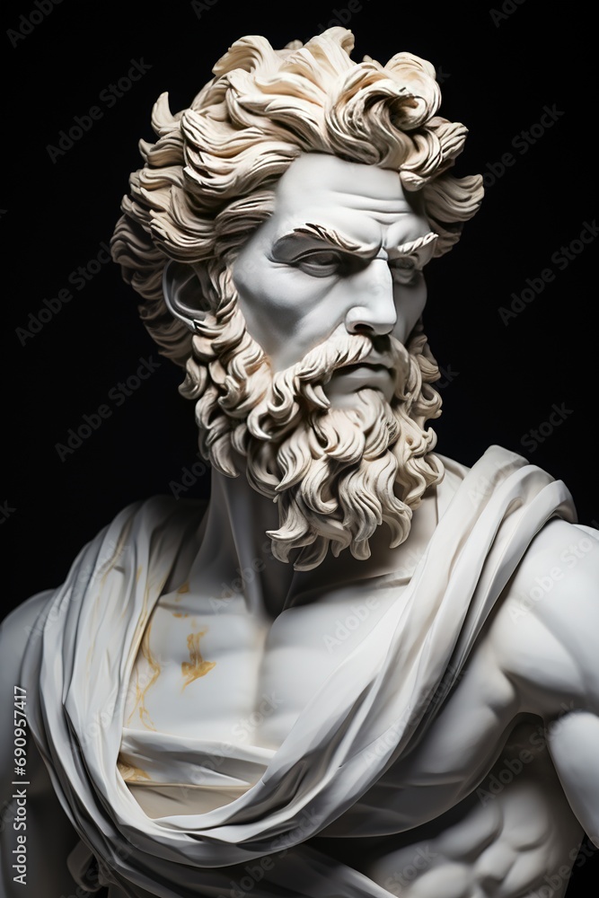 A abstract stoic marble sculpture, statue, bust of a ancient roman ...