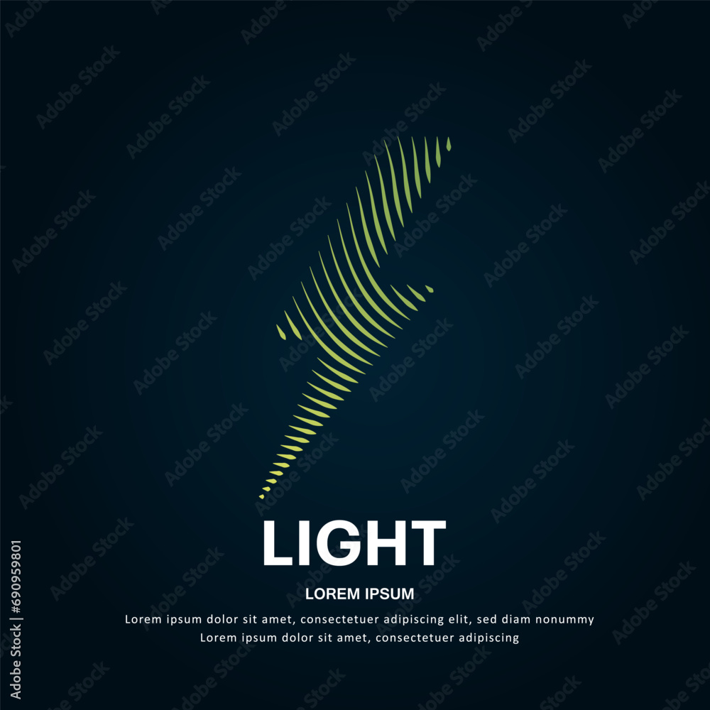 simple logo Lightning Illustration in a linear style. Abstract line art ...