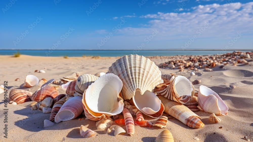 Collection of shells; Rock Horn Shell, Lineated Conch, Jumping Conch ...