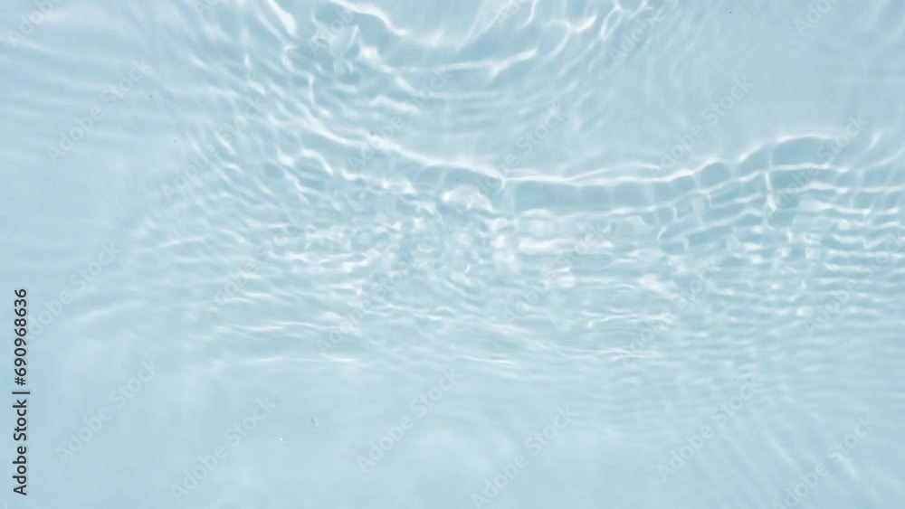 abstract transparent water wave motion from above, light blue clean ...