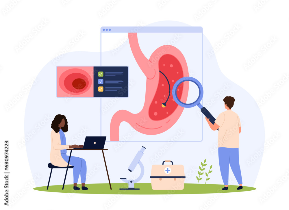 Diagnostics of stomach disease, endoscopy procedure in gastroenterology ...