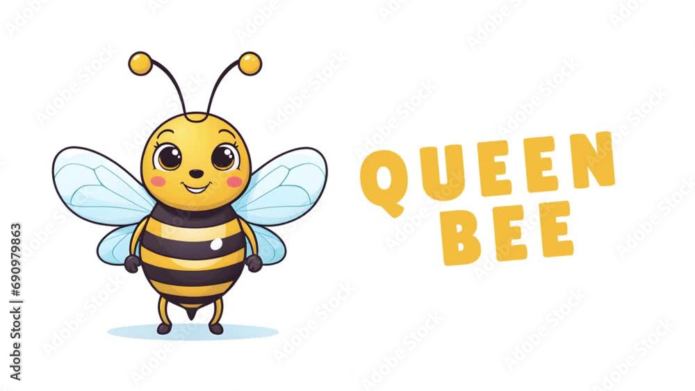 Video Easy Animated animals Queen bee for kids learning, Fun learning ...