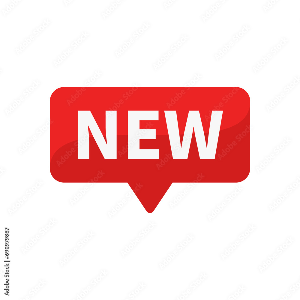 New In Red Rectangle Shape For Product Promotion Business Marketing ...