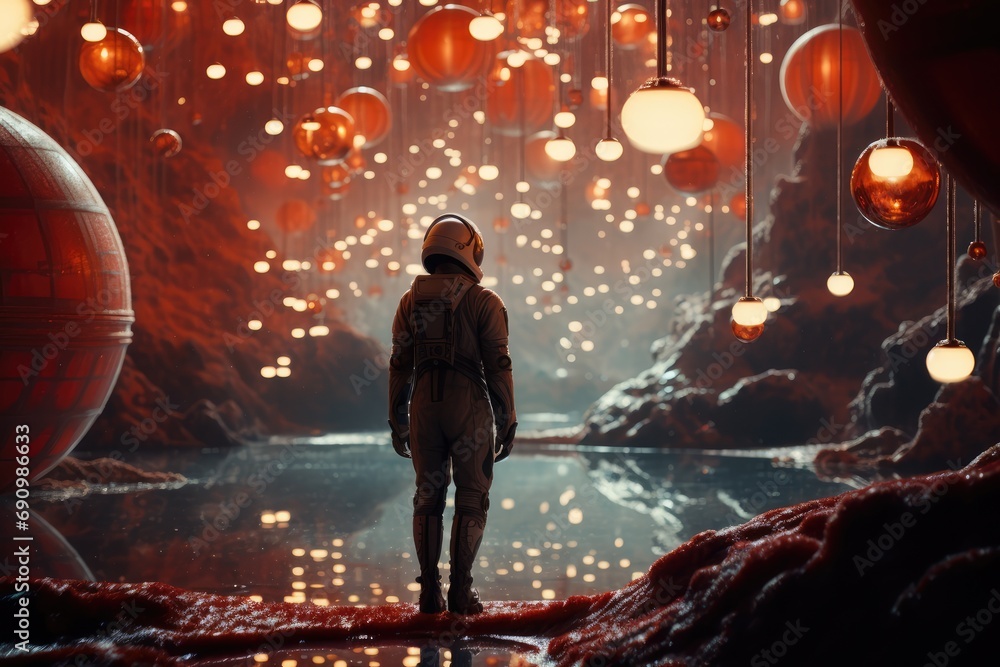 Futuristic Christmas in Space - A sci-fi inspired Christmas scene set ...