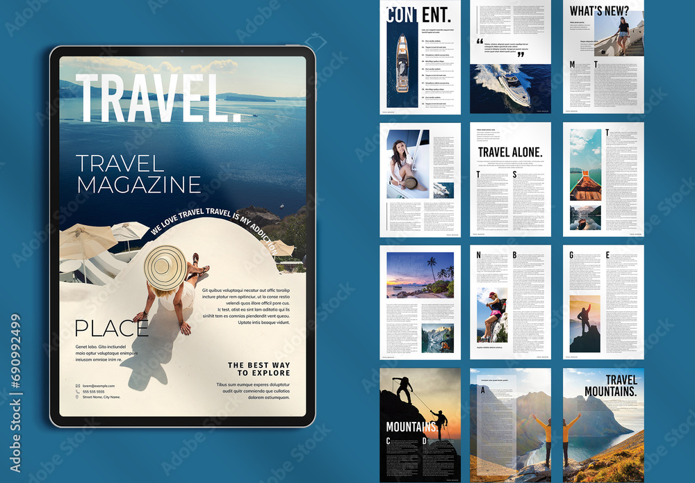 Travel Magazine Stock Template | Adobe Stock