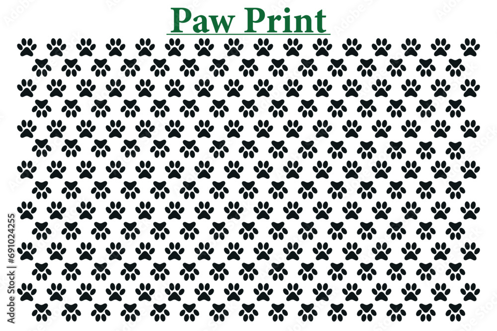 Paw Print Vector Background Stock Vector | Adobe Stock