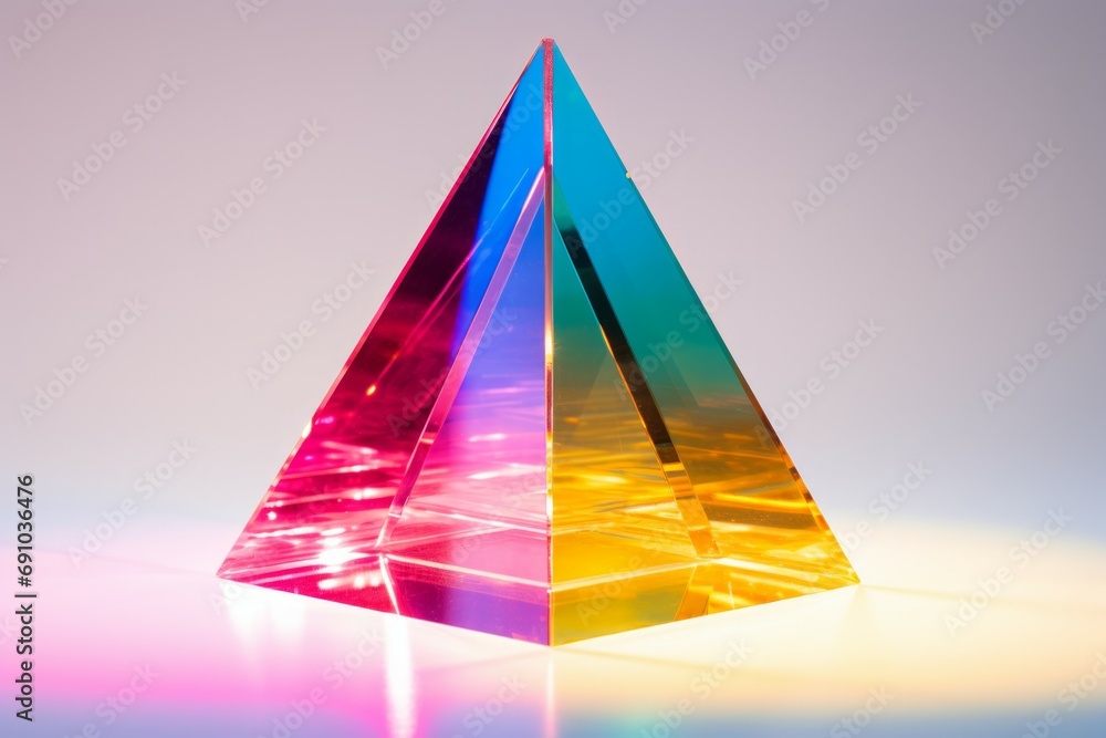 Glass prism for optical physics experiments in education, splitting the ...