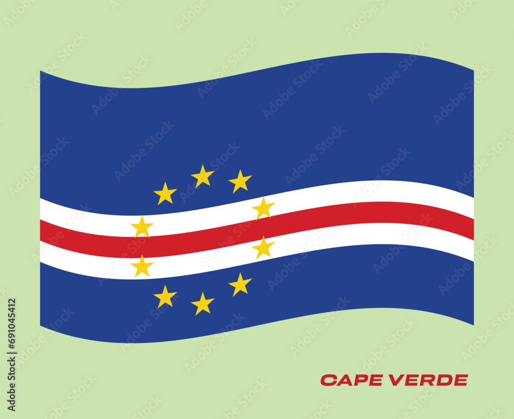 Flag Of Cape Verde Cape Verde flag vector illustration National flag of Cape Verde Cape Verde ...
