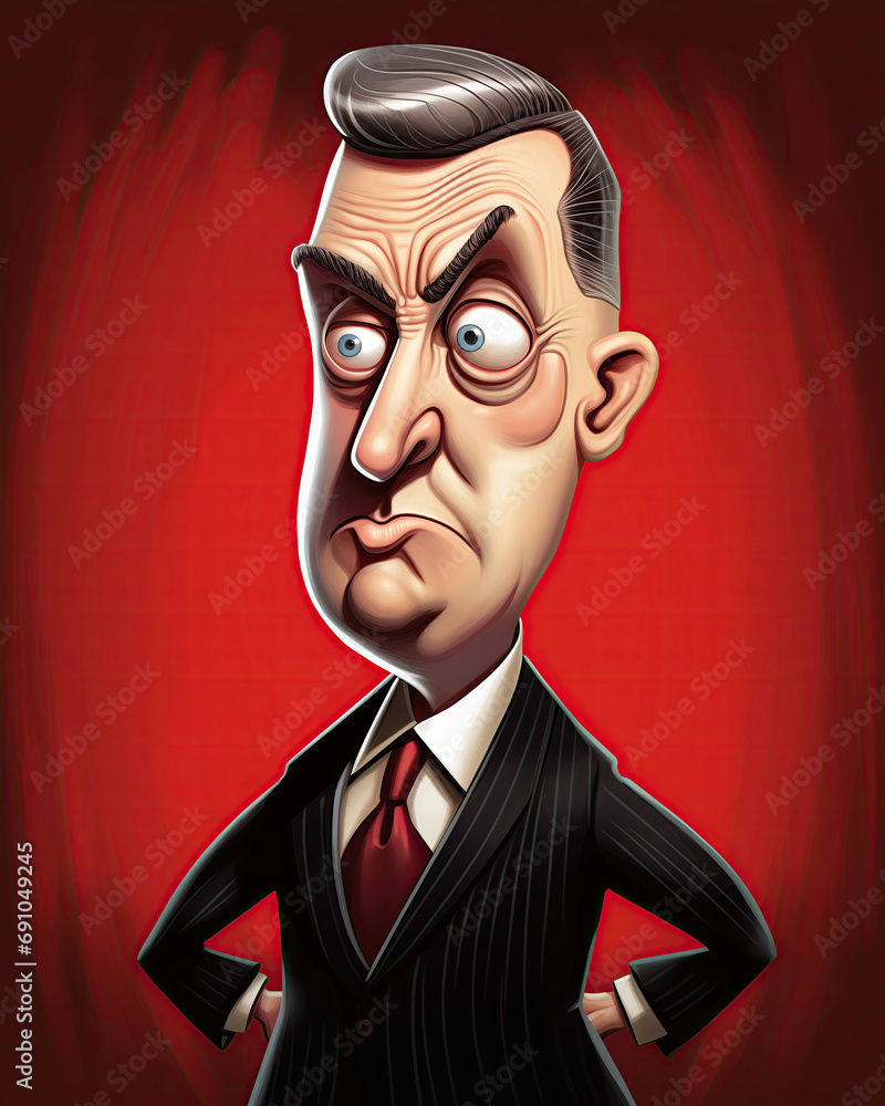 Caricature of a standup man with a goofy face Stock Illustration ...