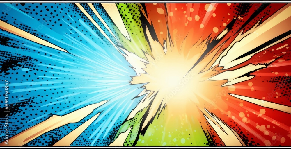 Comic Book Action Layout Background With Power Fx Illustration of a ...