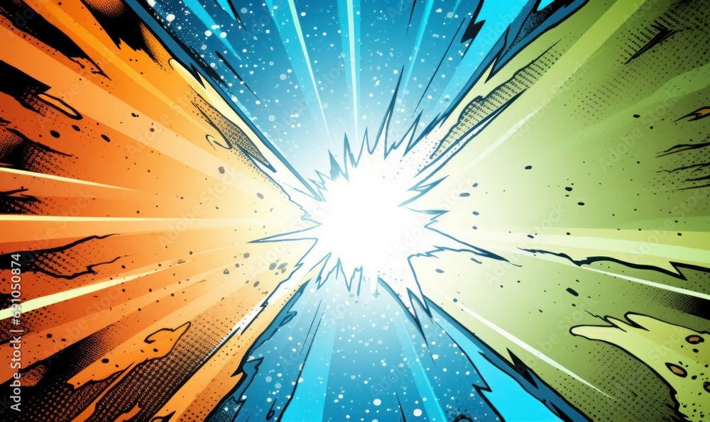 Comic Book Action Layout Background With Power Fx Illustration of a ...