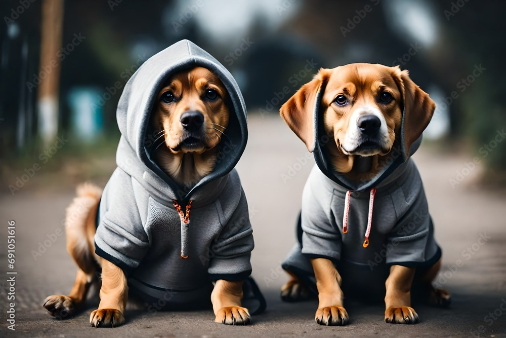 Cute dog in a hoodie, special clothing for dogs, dressing up your puppy ...