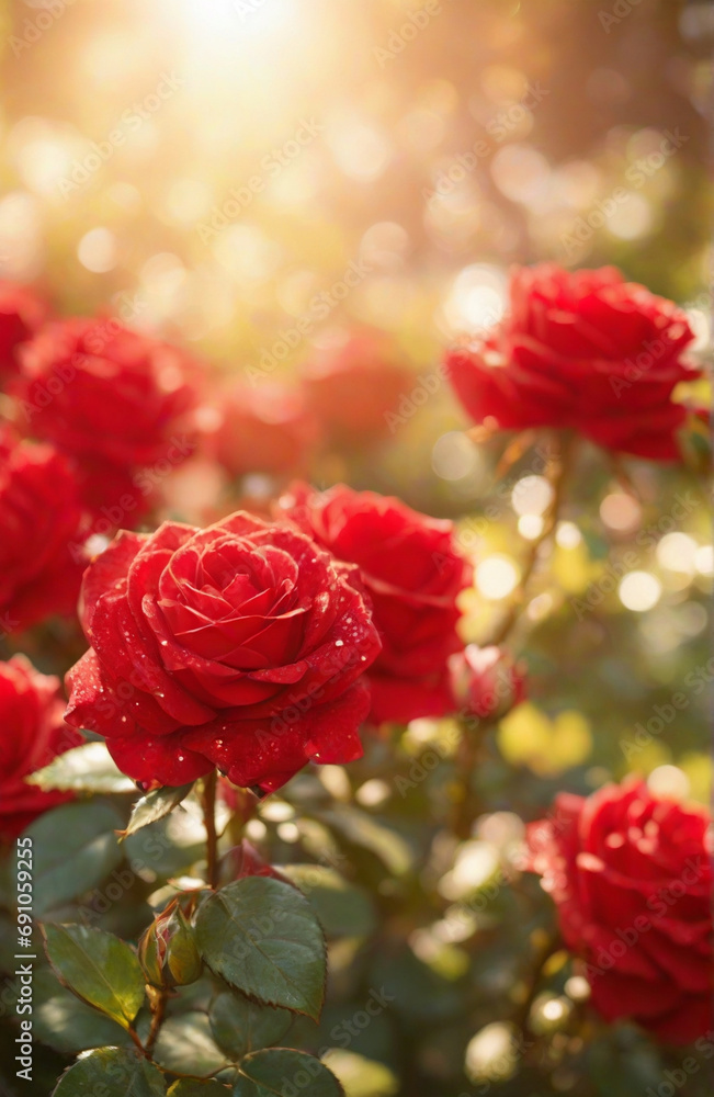 Nature background with red roses.AI Stock Illustration | Adobe Stock