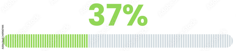 37% Loading. 37% progress bar Infographics vector, 37 Percentage ready ...