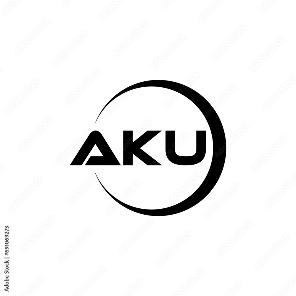 AKU letter logo design with white background in illustrator, cube logo ...